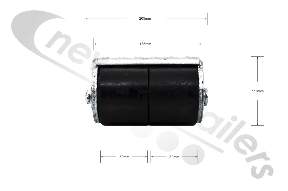 RWA0515DP Rubber Rolling Buffer Bump Stop With Metal Cover Plate