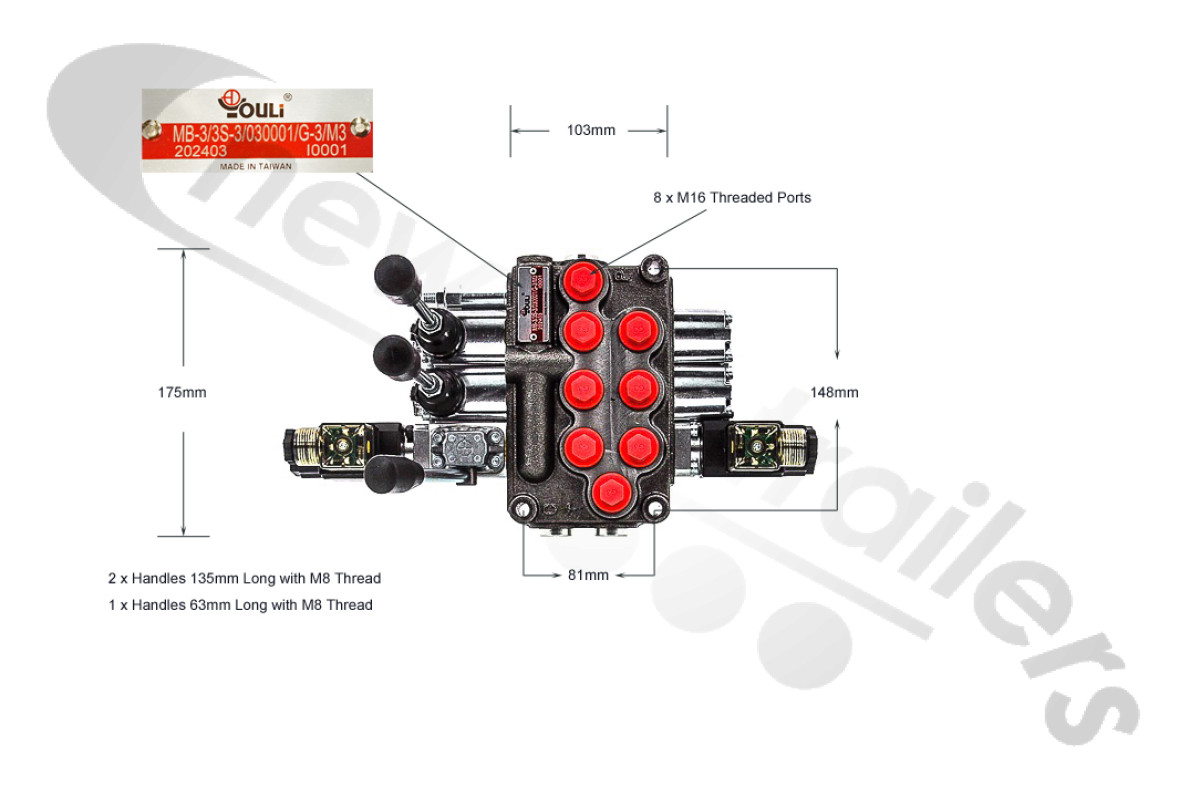 VDM6/DDM/U4G Pattern Titan Hydraulic Spool Valve Complete With Fittings ...