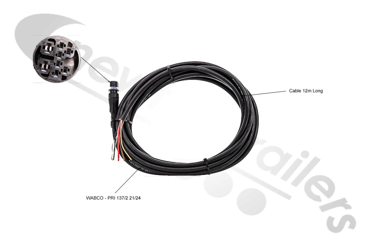 449 371 120 0 Wabco EBS E Power Supply Cable with Open End - 12 Metres