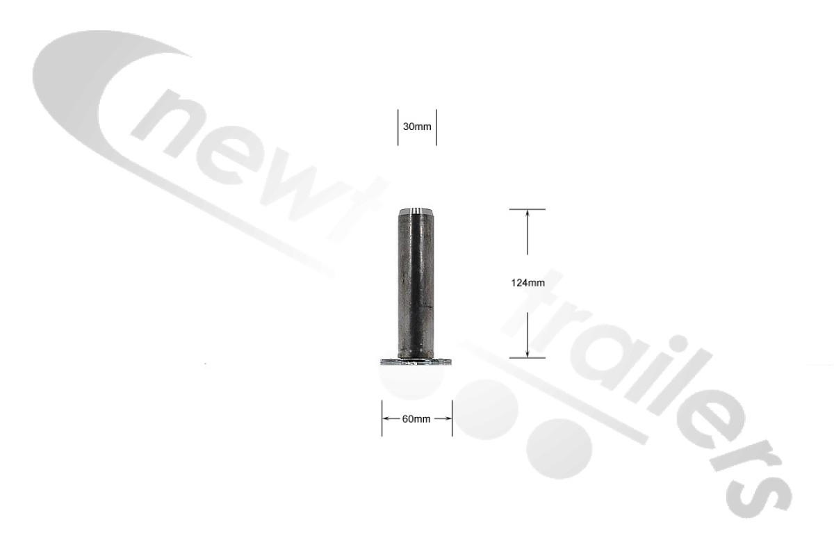 F17460375 Legras Hydraulic Door Top Ram Pin - Short Pin - M30 x 125mm