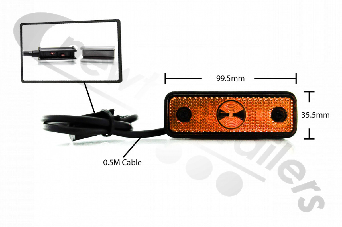 31-2214-117 Aspoeck Marker Lamp - Side Amber Flatpoint I LED Lamp With ...