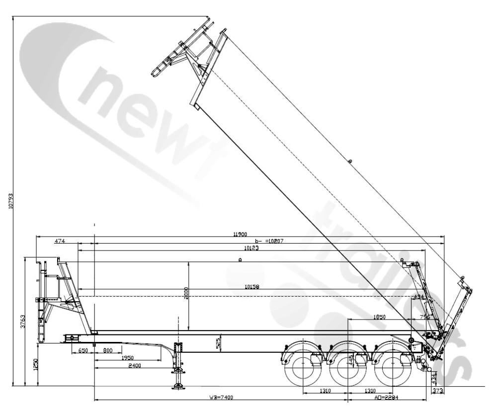 Quotation For 1x New 2024 STAS Watertight Waste Tipping Trailer